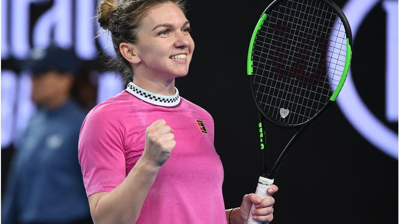 Halep battles back to survive first round test at Australian Open - YouTube