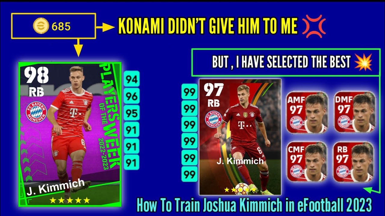 Joshua Kimmich Training Tutorial in eFootball 2023 Mobile || Joshua ...