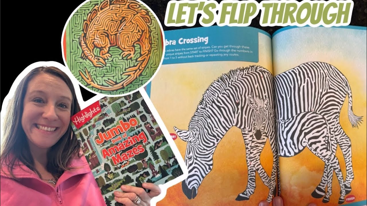 Flip through every page! Highlights jumbo mazes - YouTube