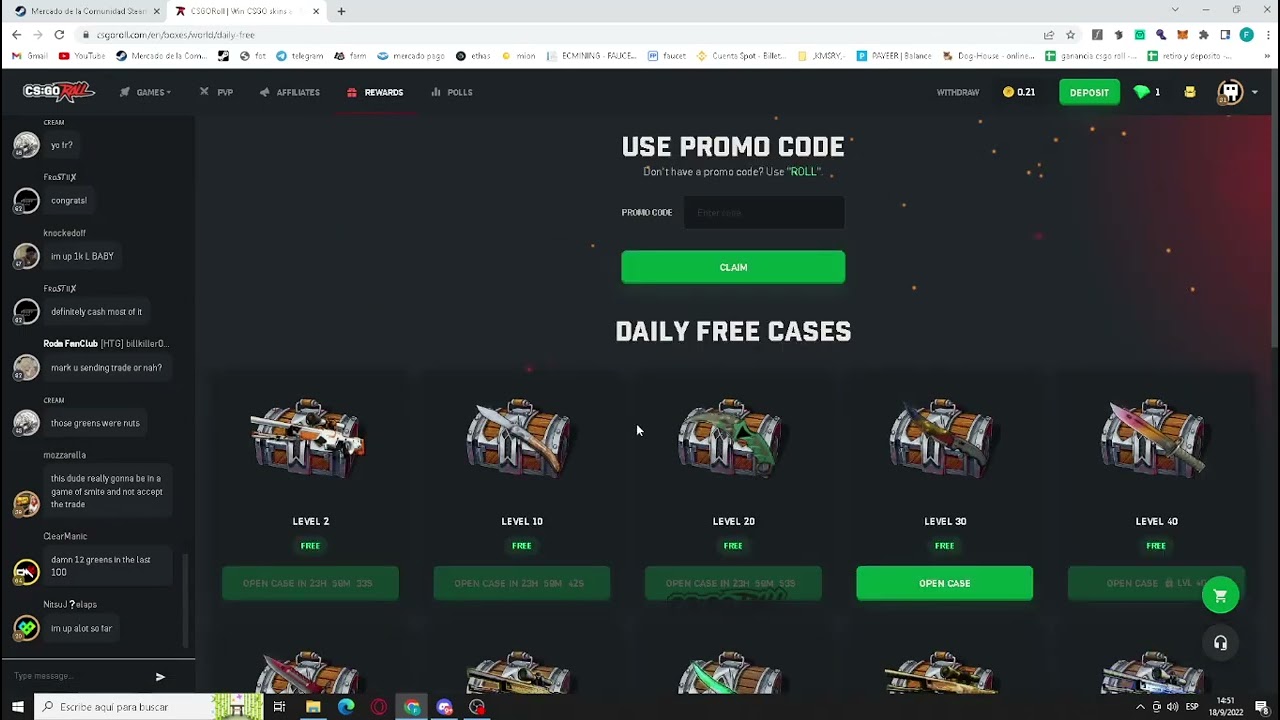 (csgoroll) free cases lvl 30 day 1 - YouTube