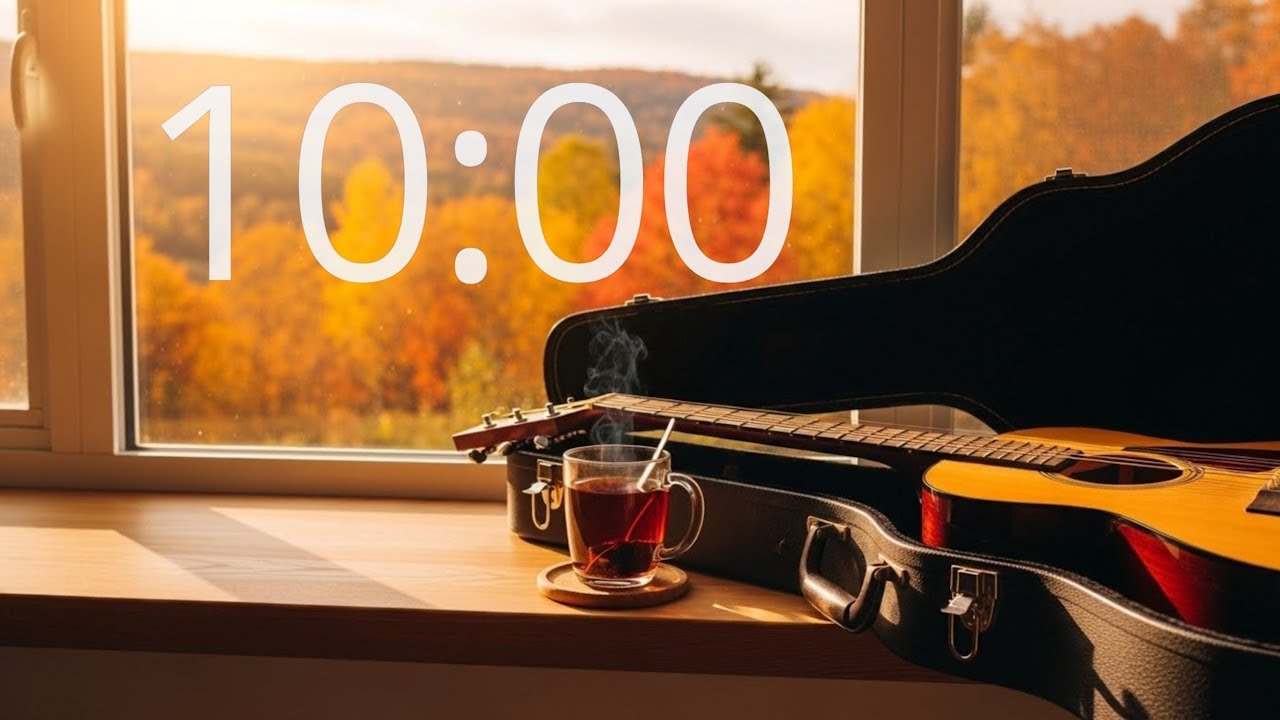 10 Minute Autumn Leaves Timer - Relaxing Acoustic Guitar - YouTube