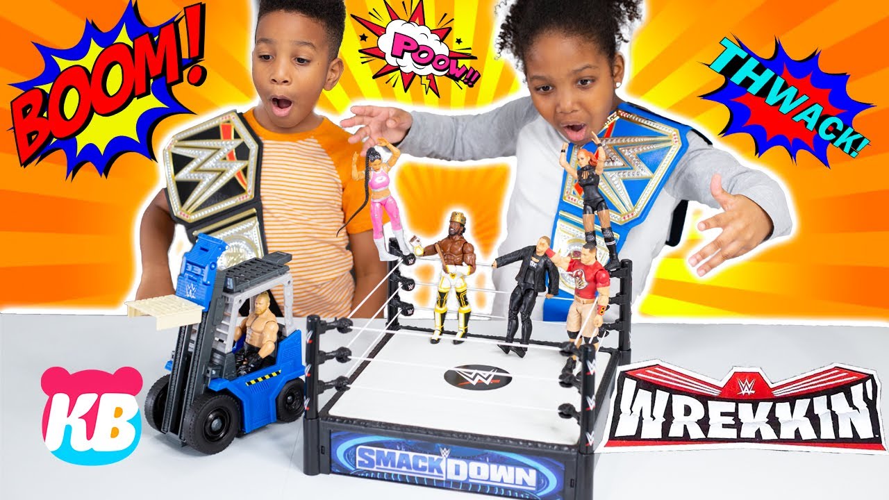 WWE Wrekkin' Slam 'N Stack Forklift | KB Dad tell Kamdenboy & Kyraboo ...