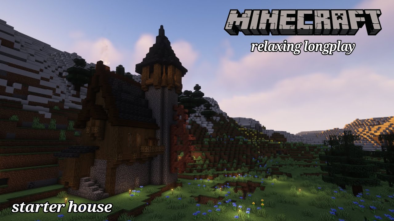 Minecraft Relaxing Longplay - Building a Survival Starter House (No ...