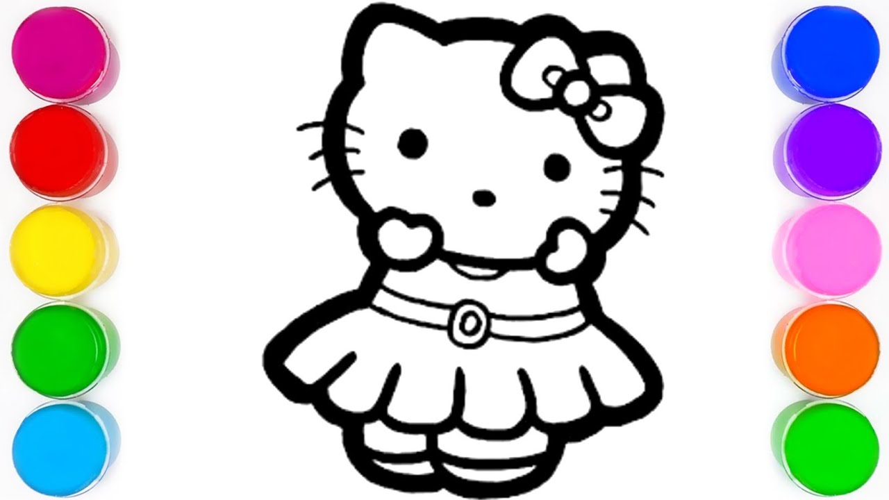 How To Draw cute kitty Drawing, Painting & Coloring For Kids and ...