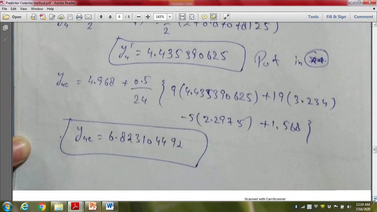 Numerical Analysis Predictor Corrector Method Adam S Bash Forth Milne S Predictor