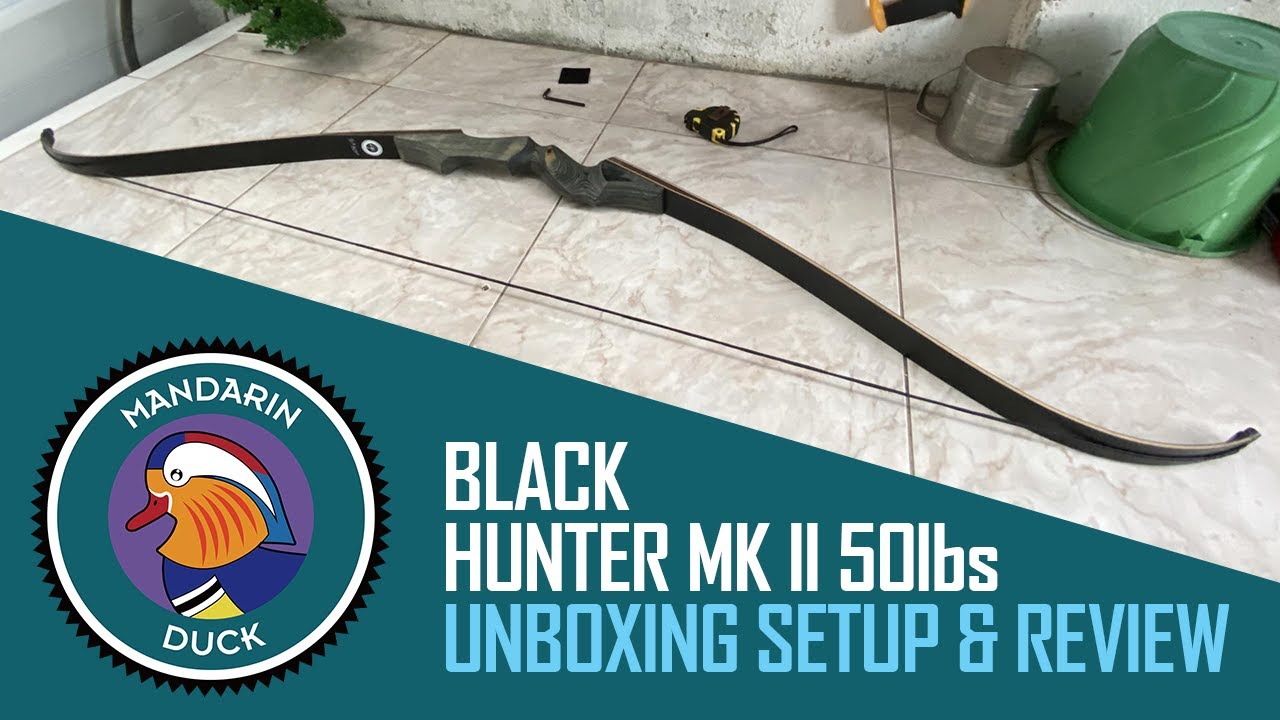Mandarin Duck Black Hunter Mk II Recurve Bow Unboxing Setup Review Best Budget Bow 2023