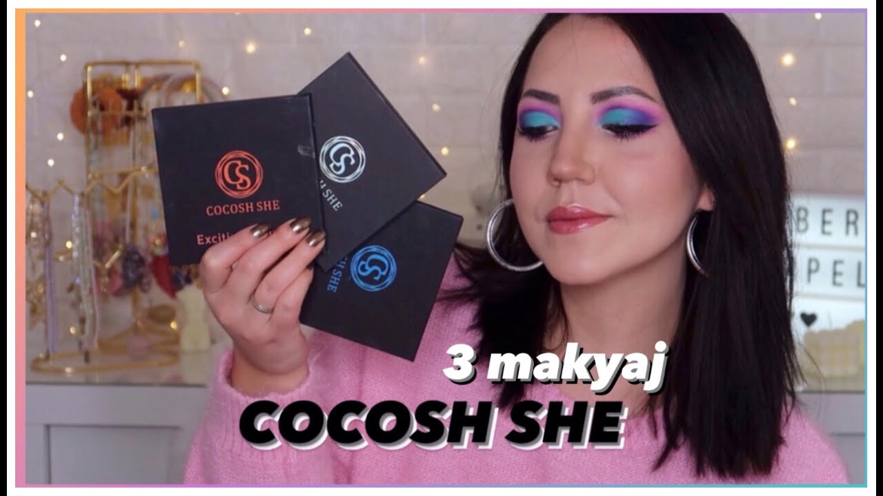 COCOSH SHE PALETLERİYLE 3 MAKYAJ - YouTube