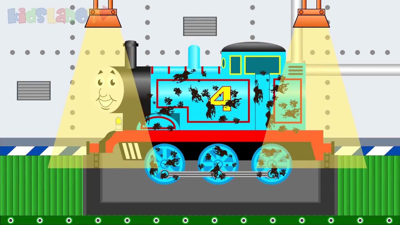 Tow train helps thomas train - car wash - cartoon video for kids - YouTube
