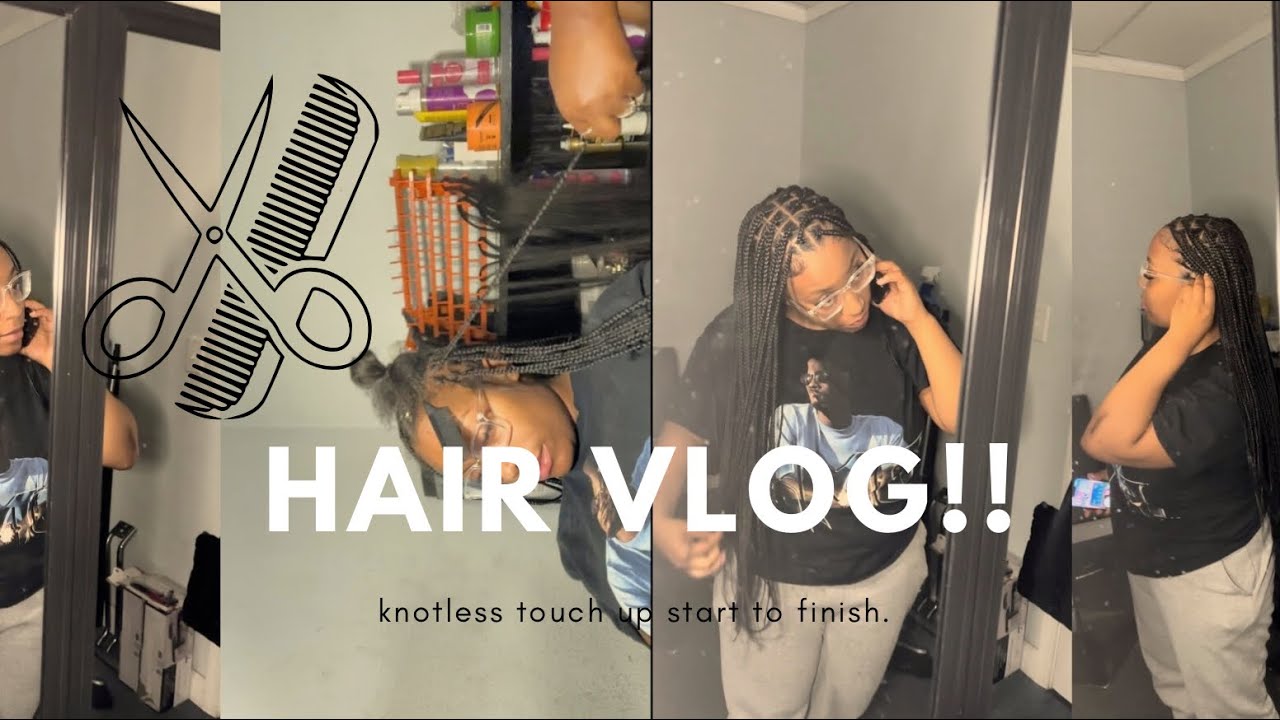 Knotless touch up || Watch me work!! - YouTube