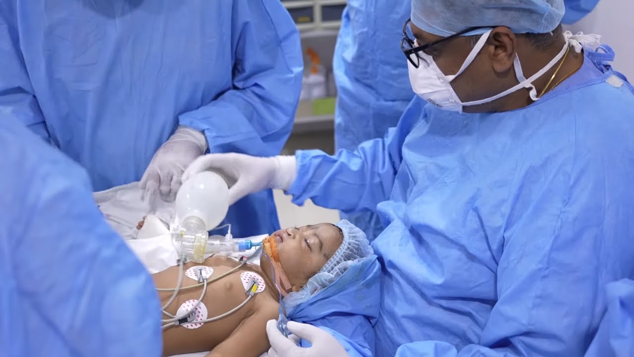 little cute baby going under sleep anesthesia - YouTube