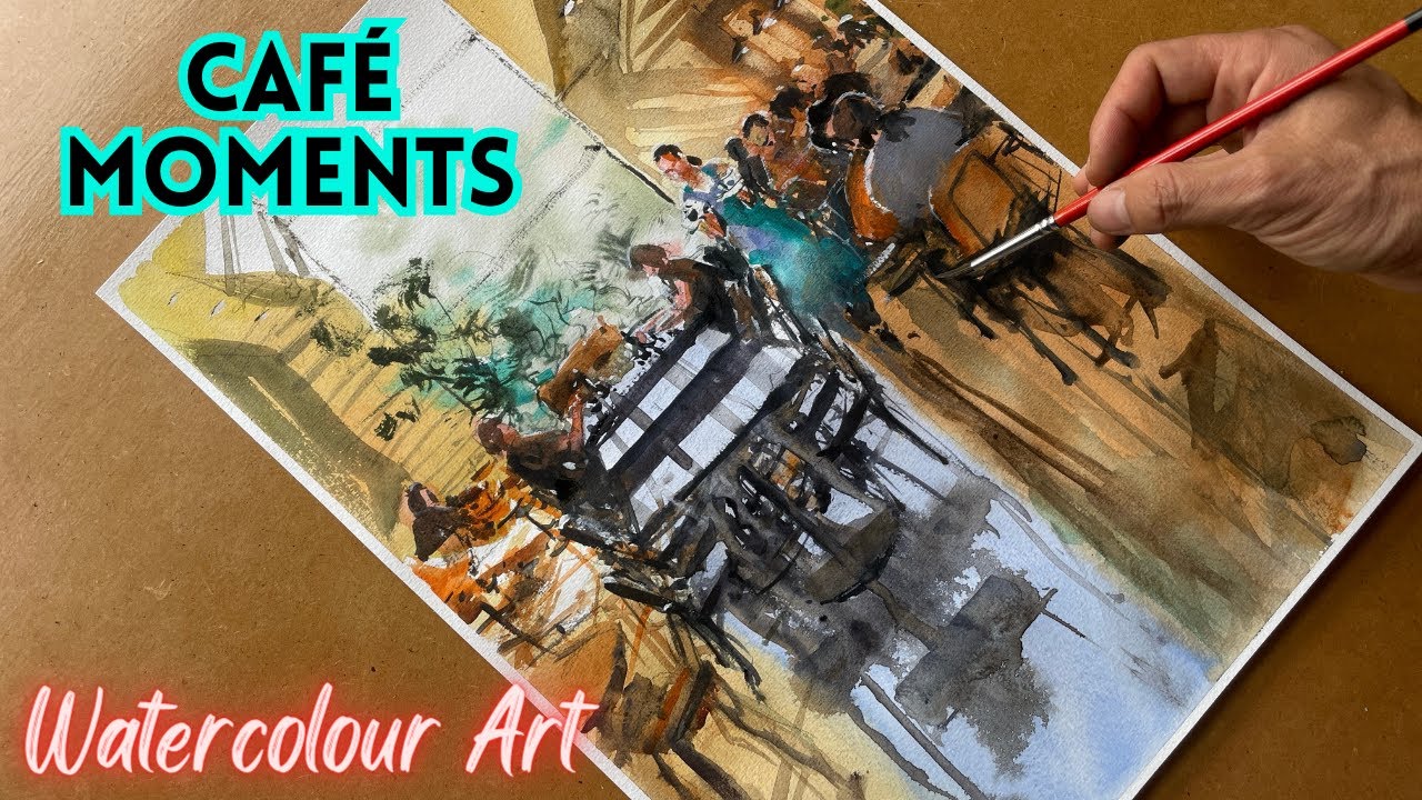 Dishes and Delights: Café Moments | Watercolor Interior Painting ...