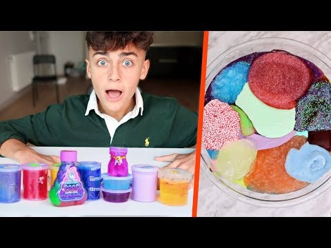MIXING ALL MY STORE BOUGHT SLIME! SLIME SMOOTHIE! (SATISFYING SLIME)