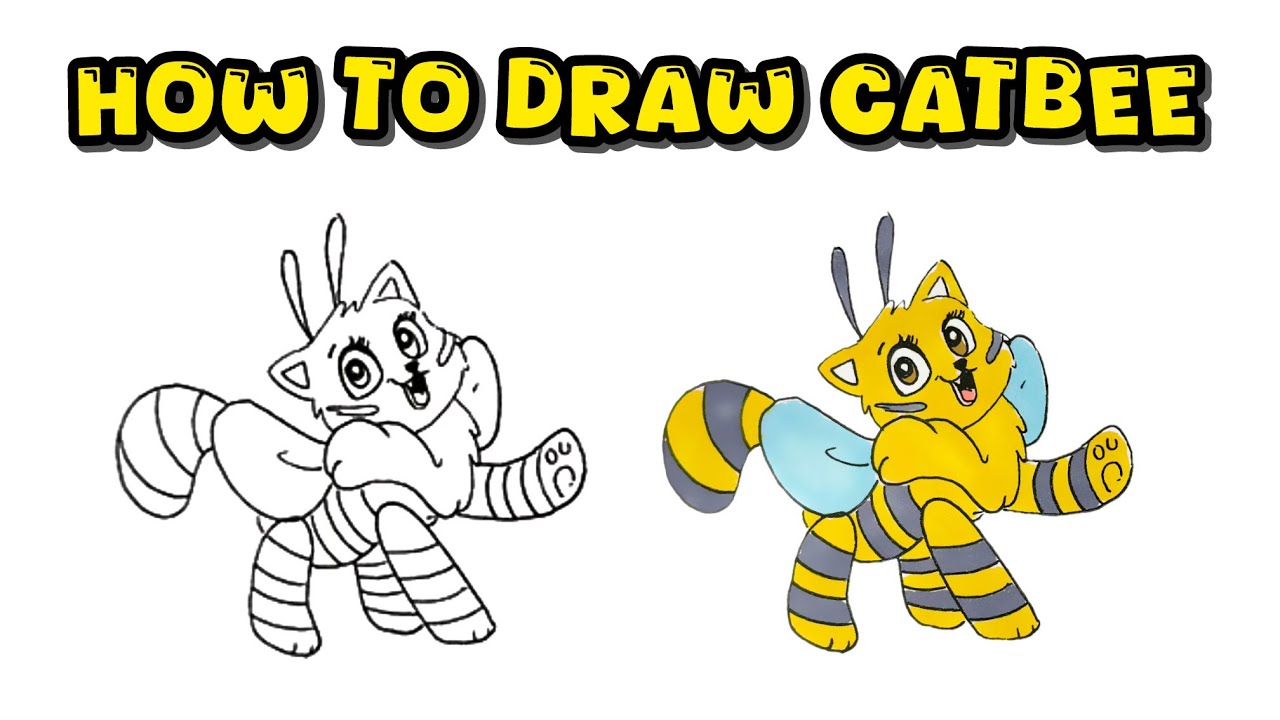 How to Draw Cat-Bee from Poppy Playtime – Game Character Art Tutorial ...