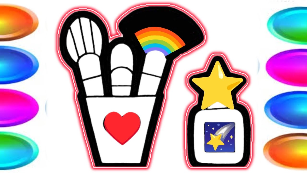 how to draw and colour a makeup kit | makeup kit drawing | draw a ...