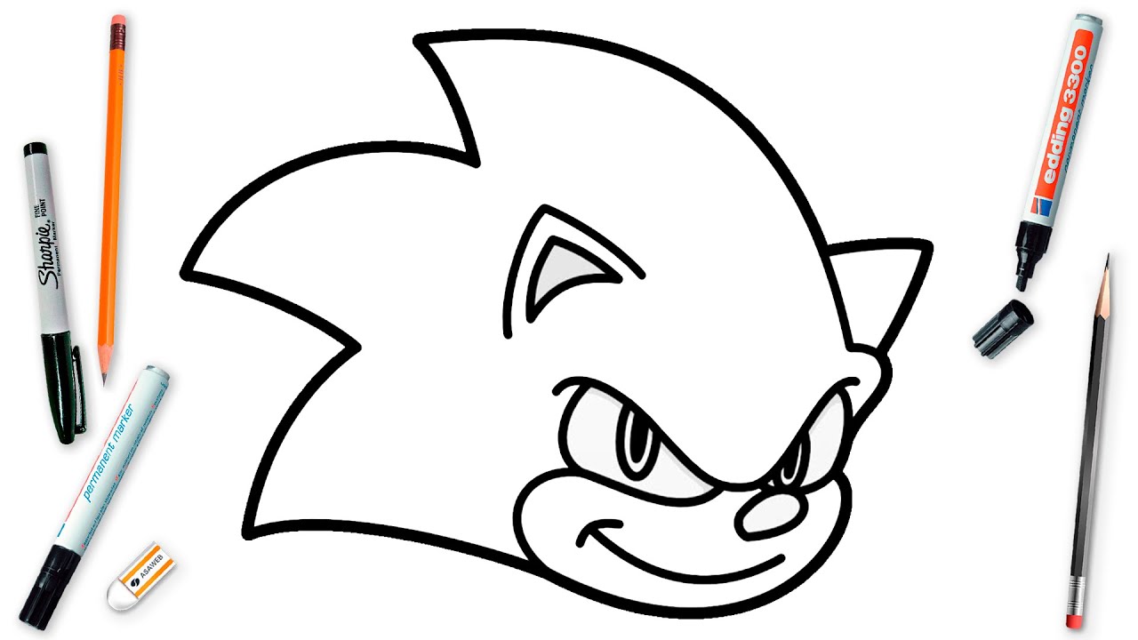 How To Draw Sonic Easy Step By Step | Sonic The Hedgehog Art Lesson ...