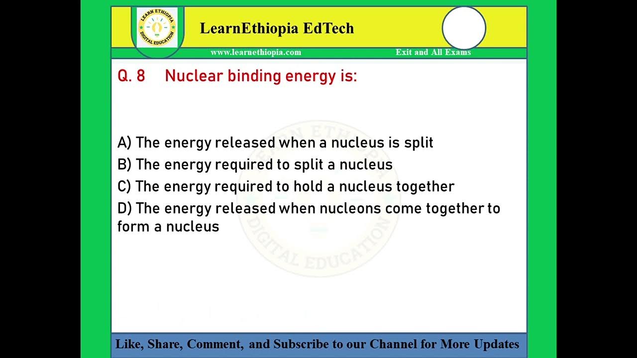 Nuclear Physics | Model Exit Exam Questions for Physics Exit Exam - YouTube