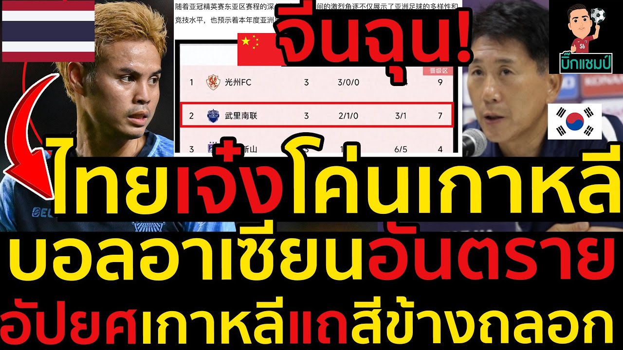 #ด่วน จีนฉุน!บุรีรัมย์ยูไนเต็ดจากไทยเจ๋งโค่นเกาหลียืนหัวตารางACLE,อัปยศ ...