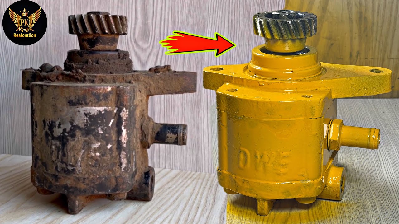 Old rusted Hydraulic Pump Restoration- Which Picked Up From Scrap - YouTube