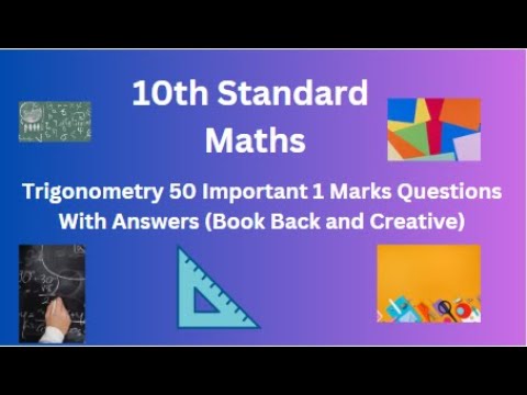 TN 10th Maths Trigonometry 50 Important 1 Marks Questions With Answers ...