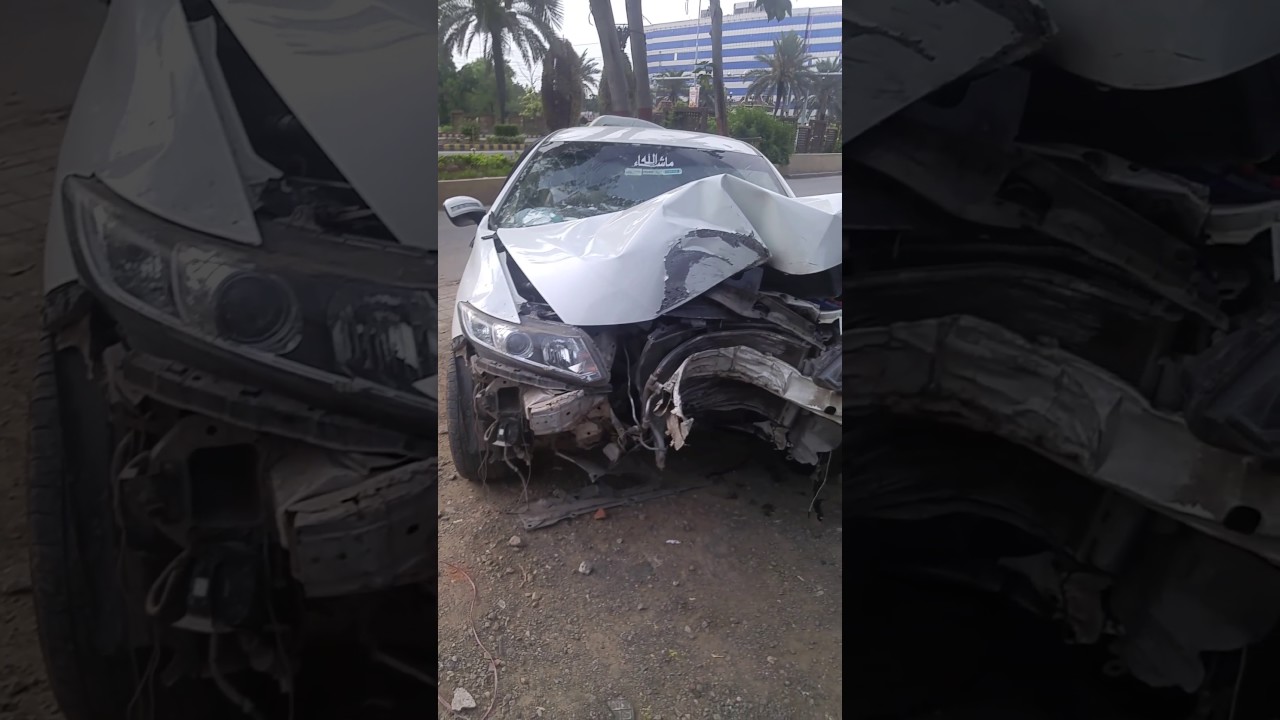 Honda civic car with dangerious accident - YouTube