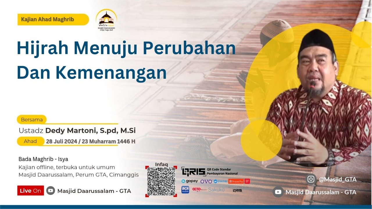Hijrah Menuju Perubahan Dan Kemenangan | Ust. Dedy Martoni, S.pd, M.Si ...
