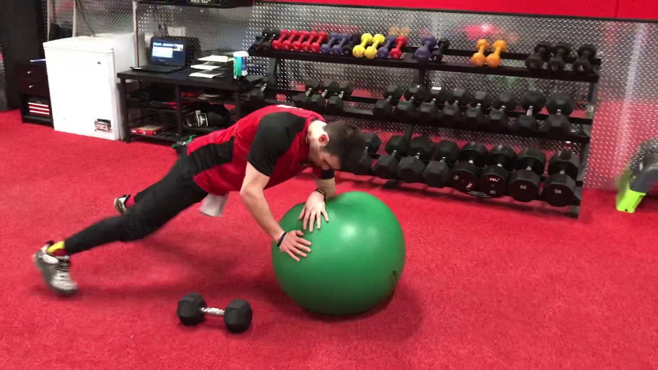 Stability Ball / Dumbbell: Single Arm Renegade Row - YouTube