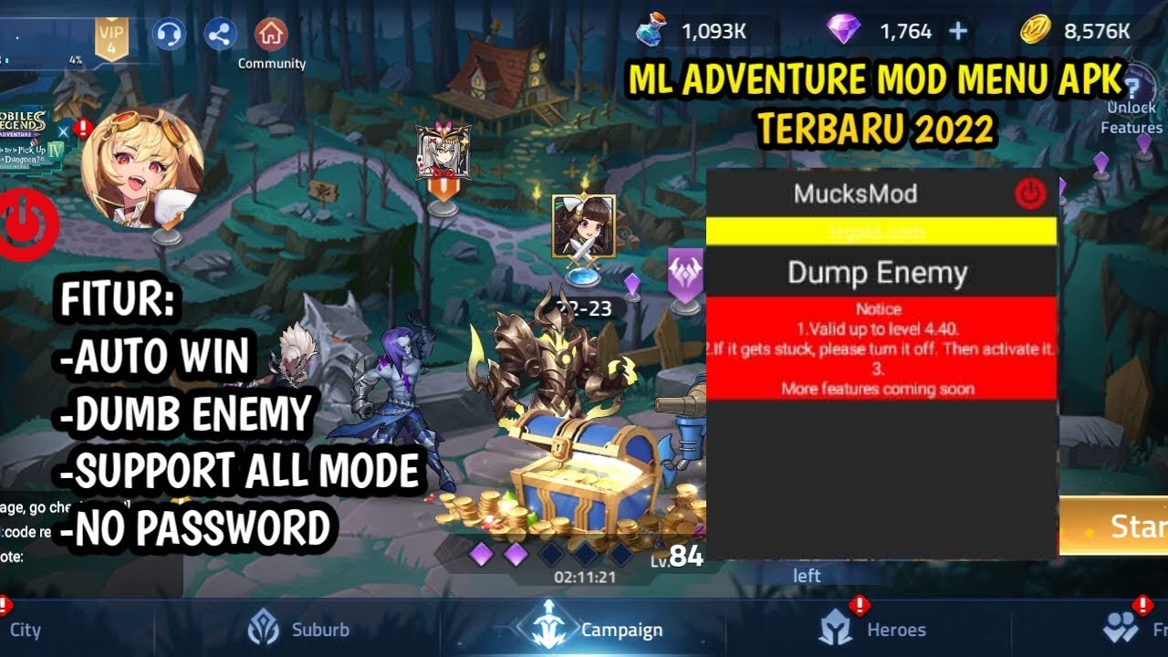 Mobile Legend: Adventure v1.1.374 Mod Menu Apk Server Global - YouTube