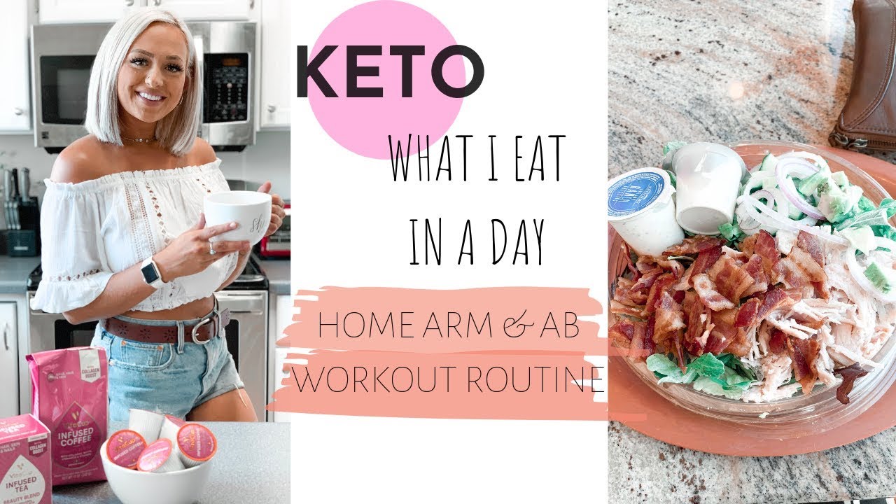 EASY KETO WHAT I EAT IN A DAY | HOME WORKOUT ROUTINE - YouTube