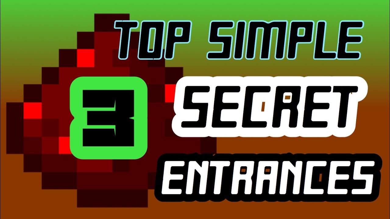 Minecraft top 3 easy redstone secret entrances - YouTube