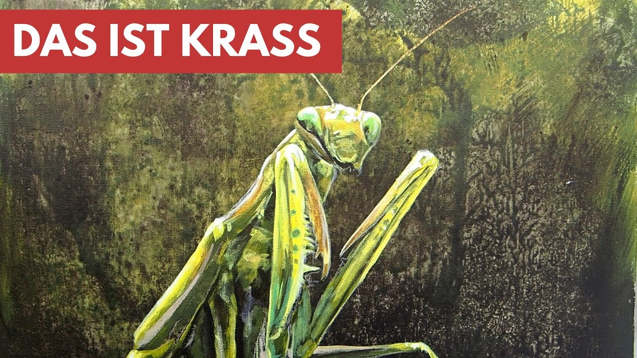 Insekten malen mit Acryl - Ein außergewöhnliches Gemälde - YouTube