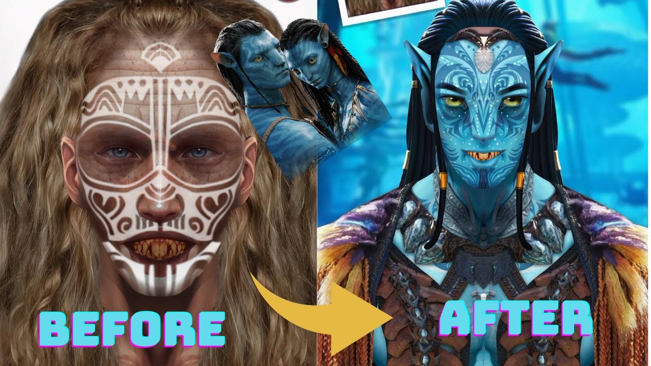 Avatar Makeup Transformation Animation ASMR || Avatar turning Na'vi ...