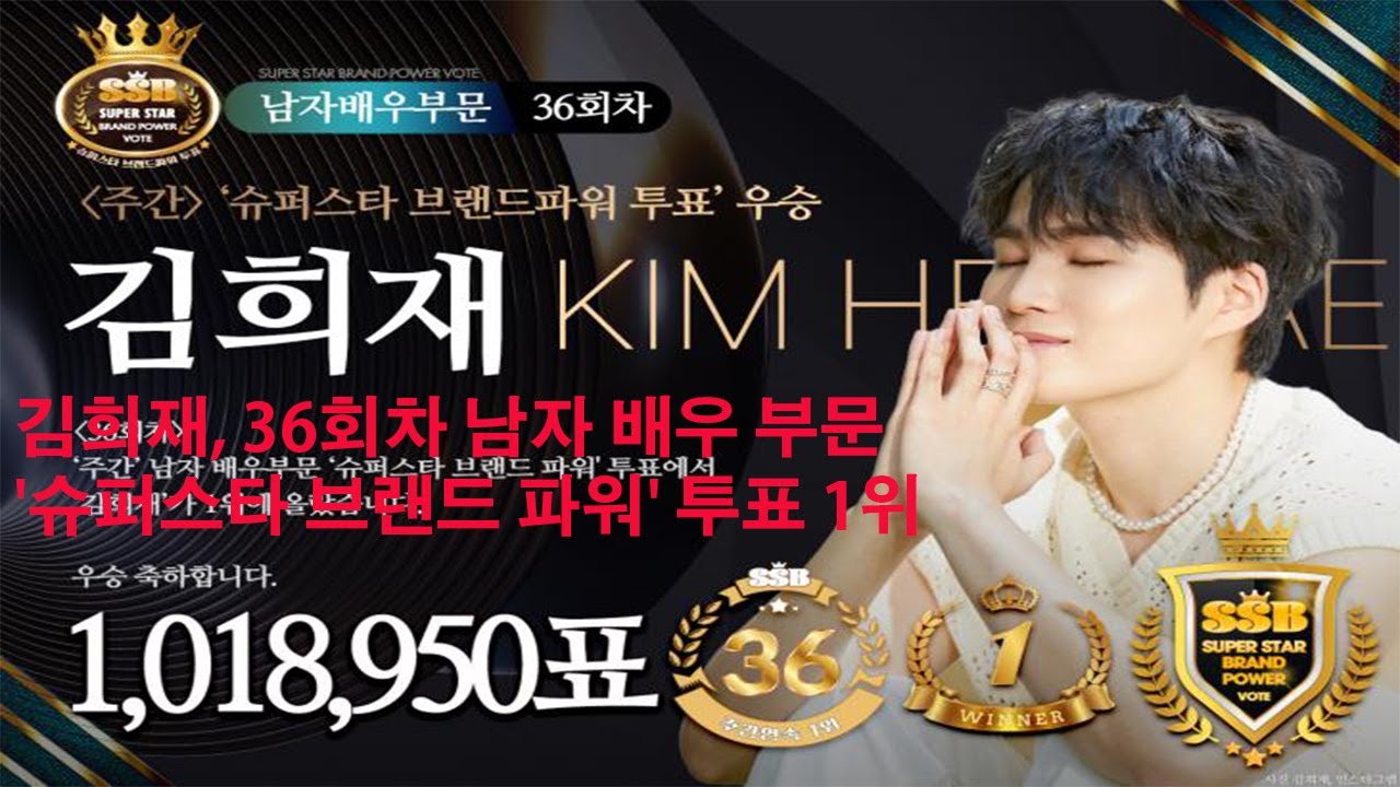 김희재 36회차 남자 배우 부문 슈퍼스타 브랜드 파워 투표 1위 Youtube