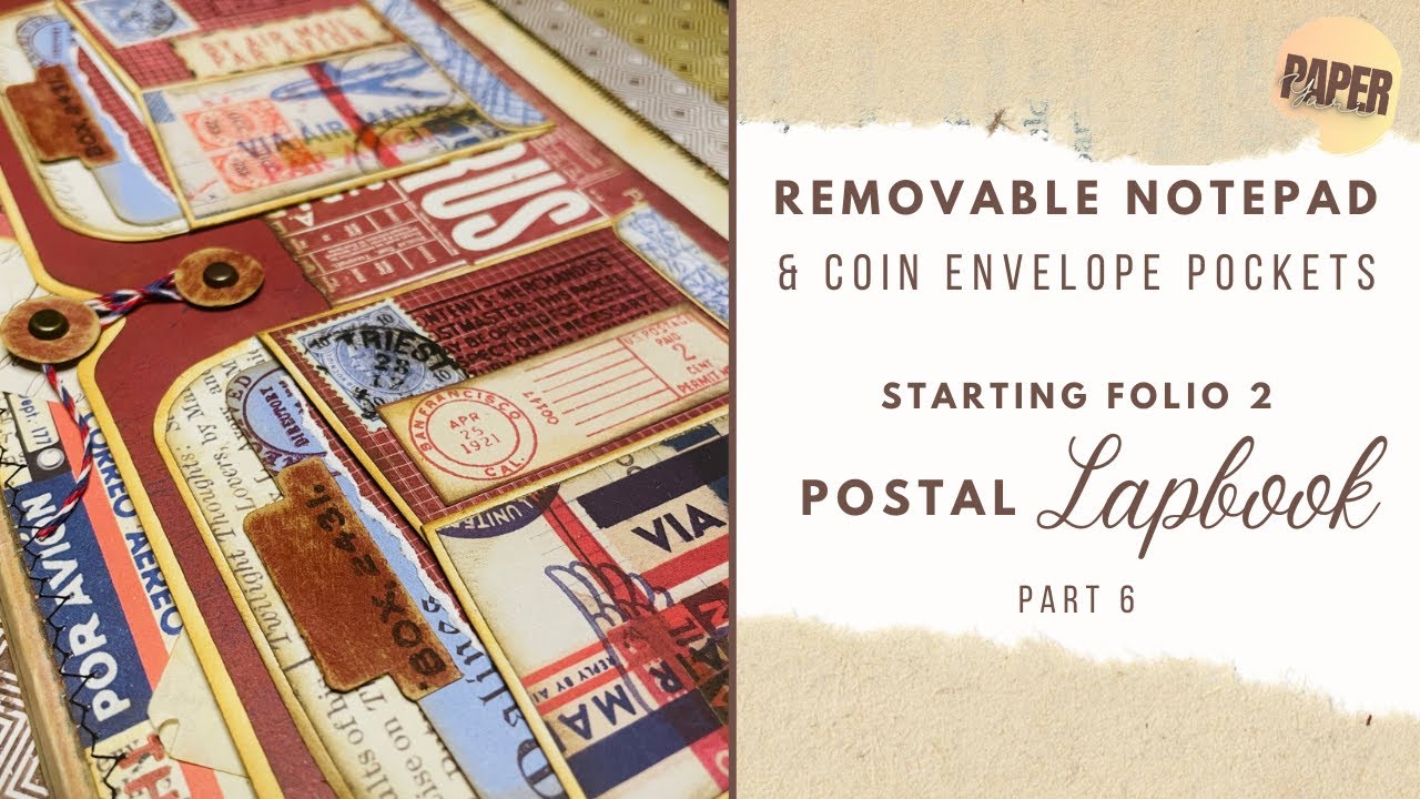 Removable Notepad and Coin Envelope pockets Postal Lapbook Folio 2 Part ...