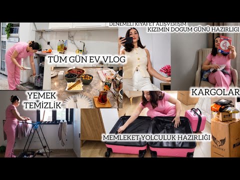 TÜM GÜN EV YEMEK TEMİZLİK VLOG🏡👩‍🍳BİRİKEN KARGOLAR| DENEMELİ KIYAFET ALIŞVERİŞİM| YOLCULUK HAZIRLIGI