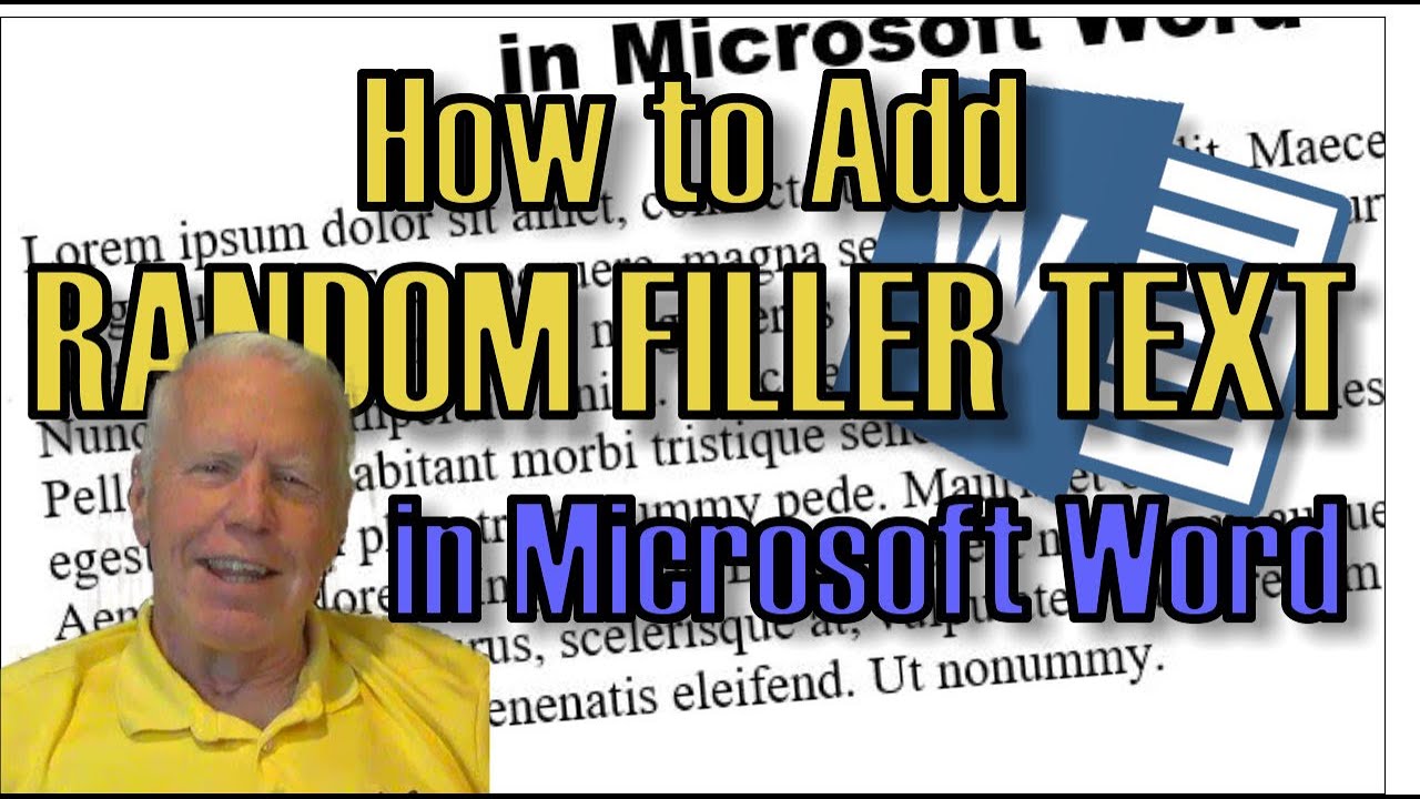 Need Some FILLER TEXT in Word? I'll Show You How! (Easy and Fun!) - YouTube