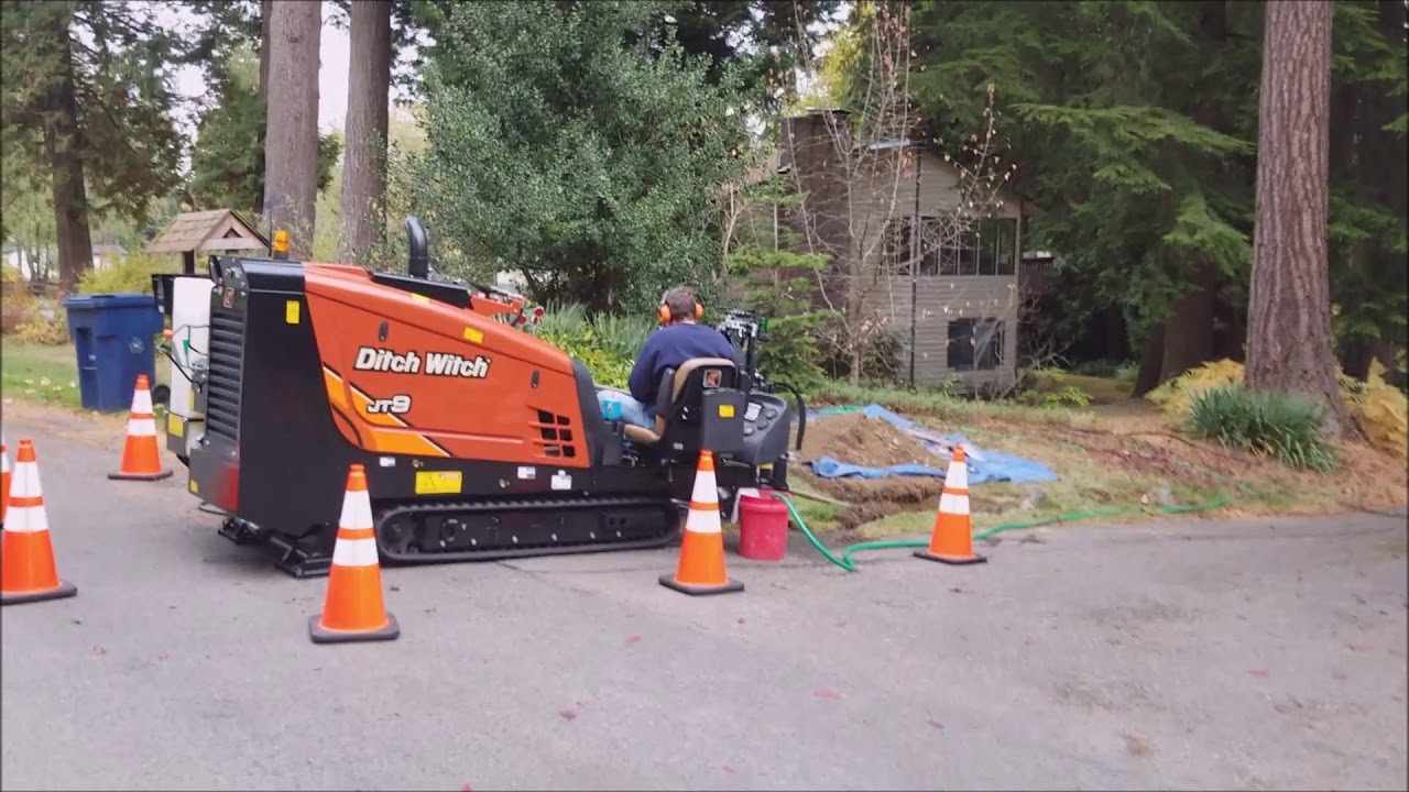 MUST SEE!! Trenchless Waterline Install Using Directional Drill - YouTube