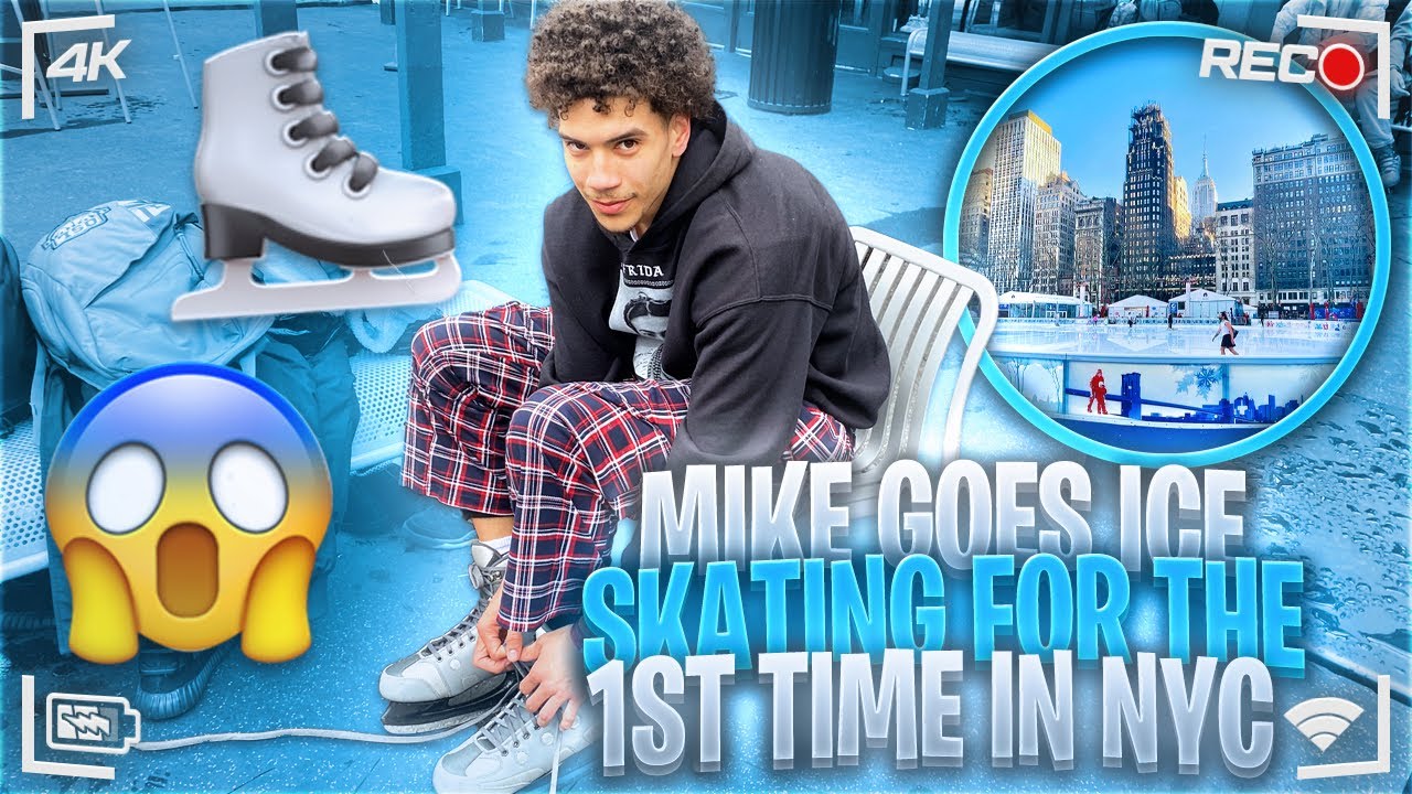 Mike Goes Ice Skating For The First Time in NYC - YouTube