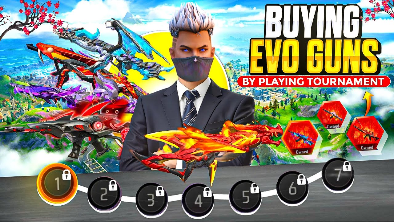 Buying All Evo Guns Skins 🔫 By Playing turnament 🎴 // Game Clash Best ...