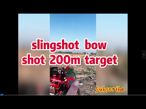 my slingshot bow shot 200m target - YouTube