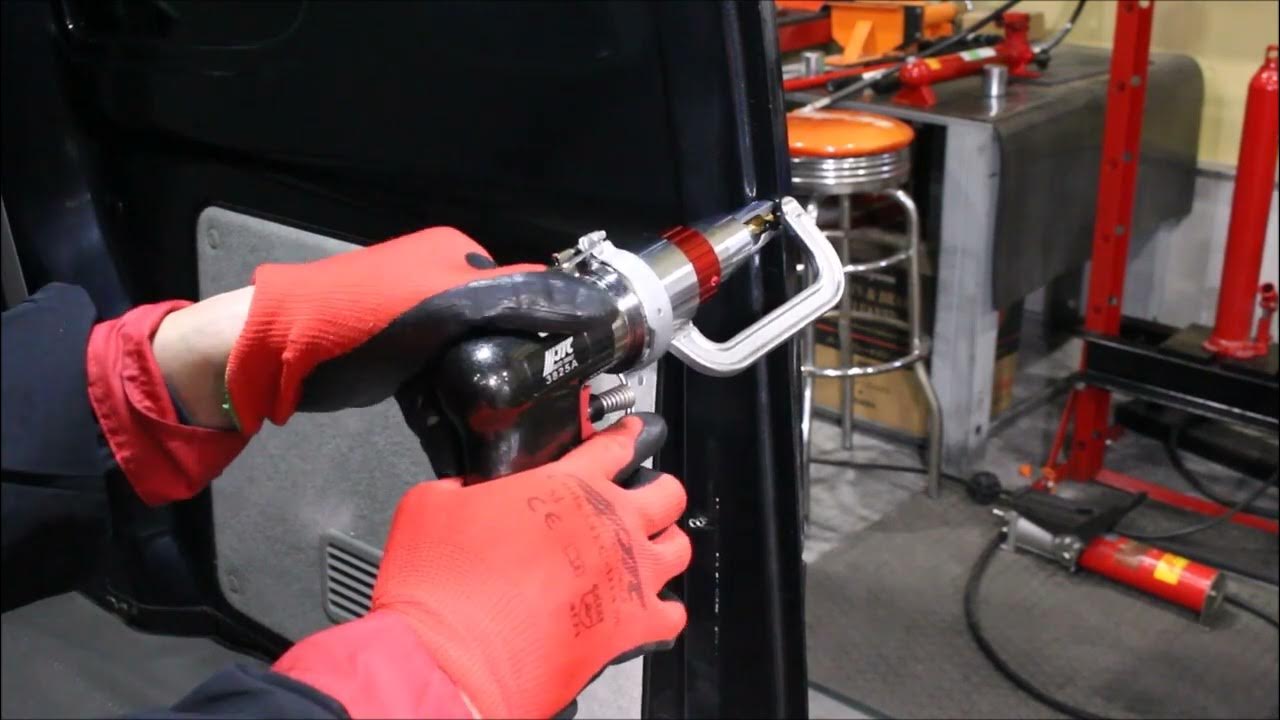 JTC3825A エアースポットドリル 超鋼板の切削OK! 低回転・高トルク - YouTube