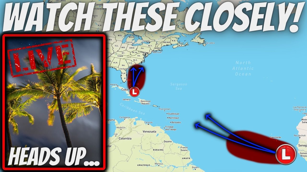 🔴BREAKING - 2 NEW Areas Of Possible Tropical Development! Live Tropical ...