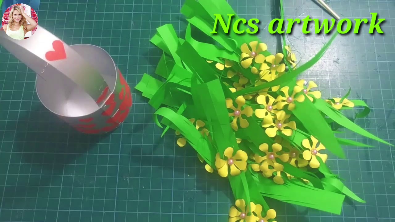 How to make paper flower busket - YouTube