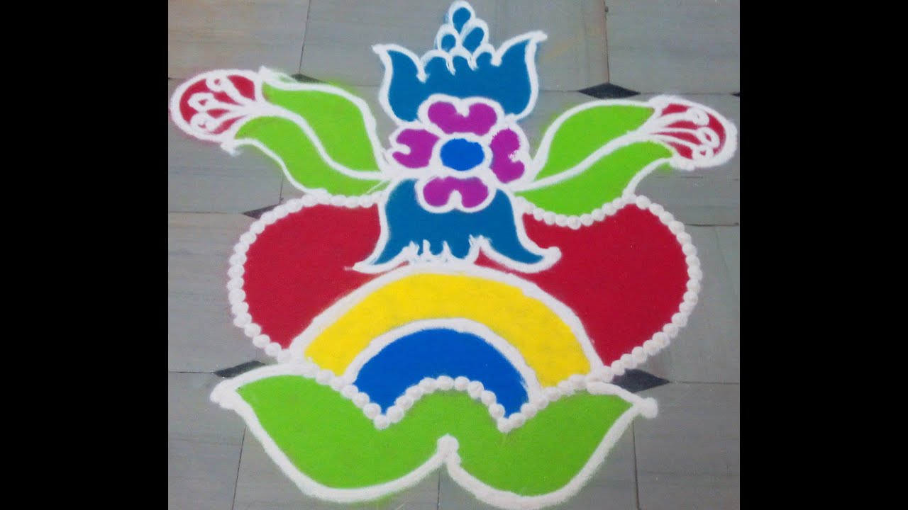 Kalash Rangoli design - YouTube