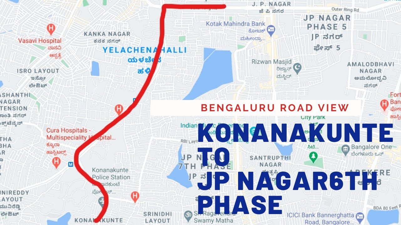 Bengaluru Road view : Konanakunte to JP Nagar 6th phase - YouTube