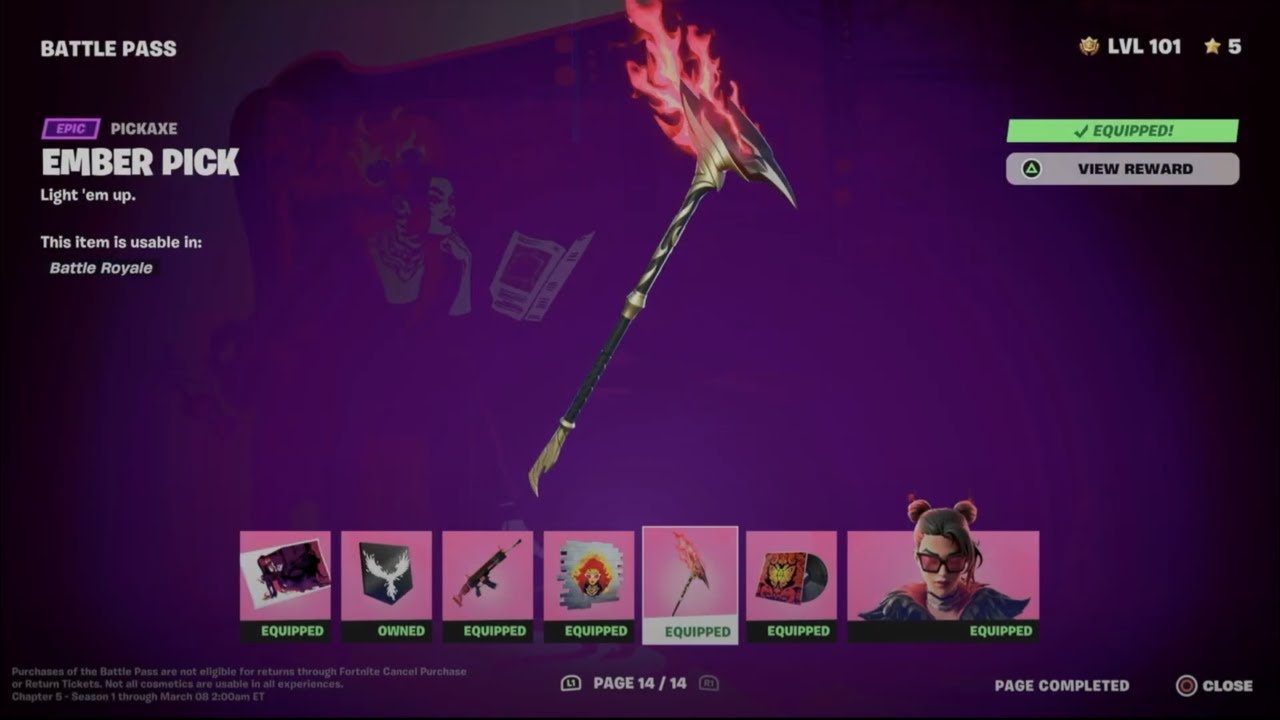 How to Unlock Ember Pick Pickaxe in Fortnite | Battle Pass Page 14 ...