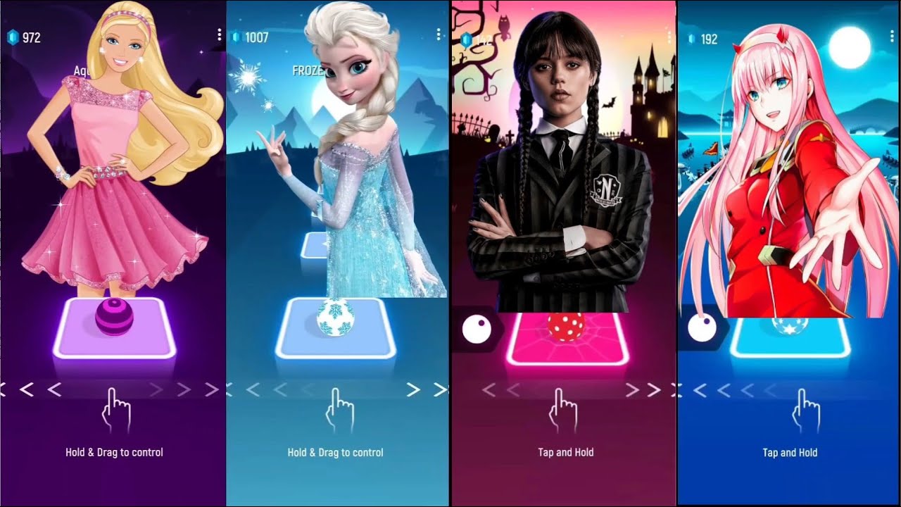 AQUA BARBIE vs FROZEN LET IT GO vs WEDNESDAY DANCE WITH MY HANDS vs ...