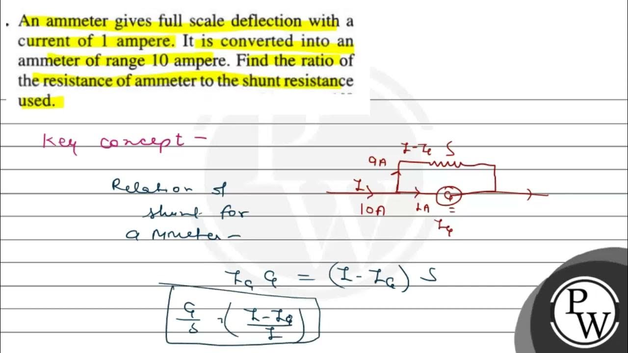 An Ammeter Gives Full Scale Deflection With A Current Of 1 Ampere an-ammeter-gives-full-scale-deflection-with-a-current-of-1-ampere