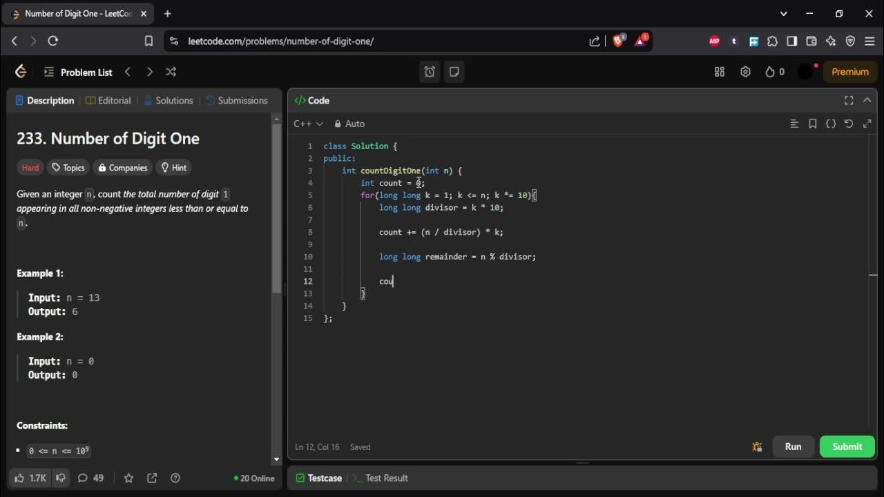 برمجهleetcode-233 - YouTube
