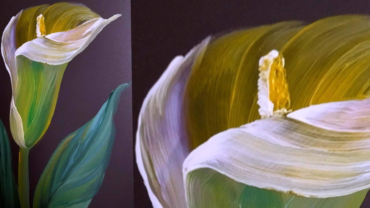How to paint easy flower calla #easydrawing - YouTube