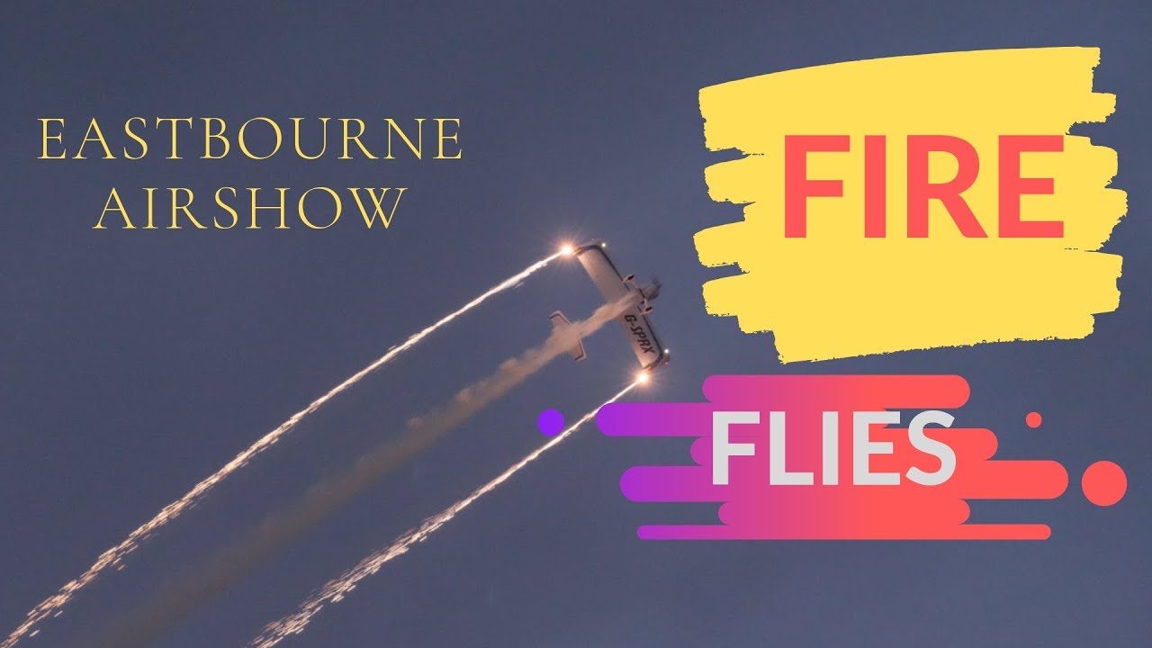Airplanes with fireworks Fireflies flying display at Eastbourne airshow ...
